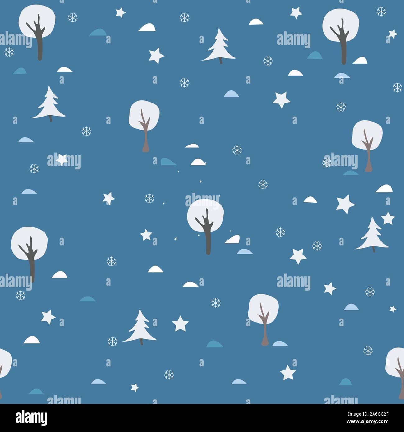 Seamless Winter Pattern with trees and spruce. Vector Illustration ...