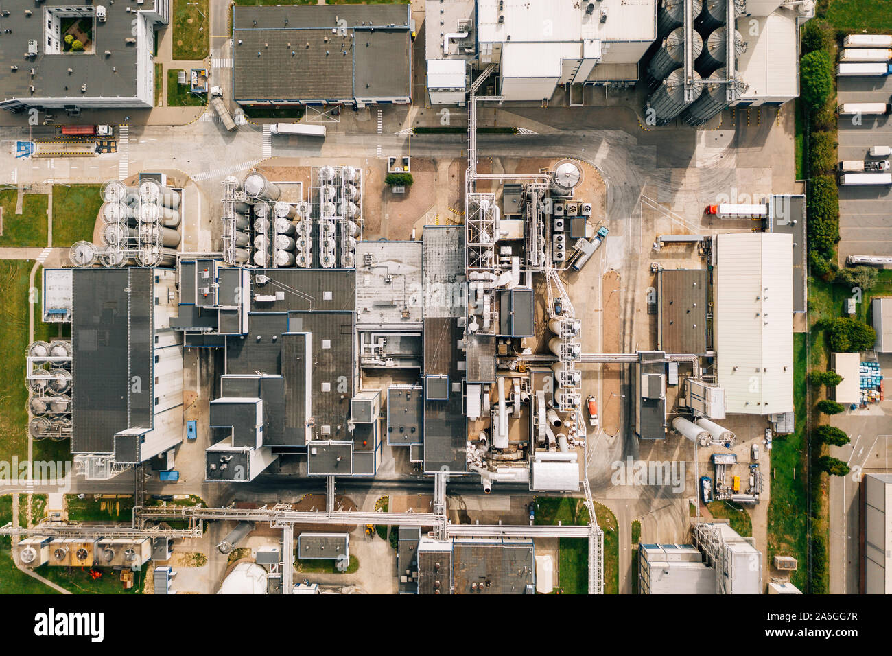 Aerial drone photography of a factory Stock Photo - Alamy