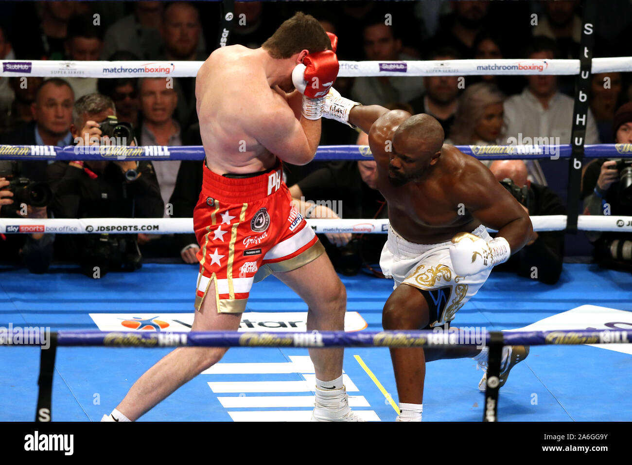 Dereck Chisora (right) and David Price during the inter-continental ...