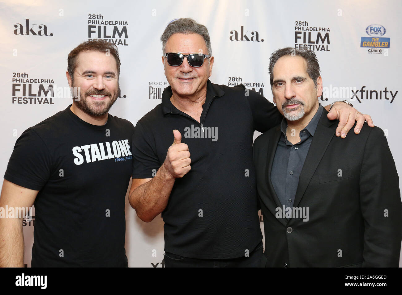Philadelphia, PA, USA. 26th Oct, 2019. : Frank Stallone pictured with director, David Polemeni ...