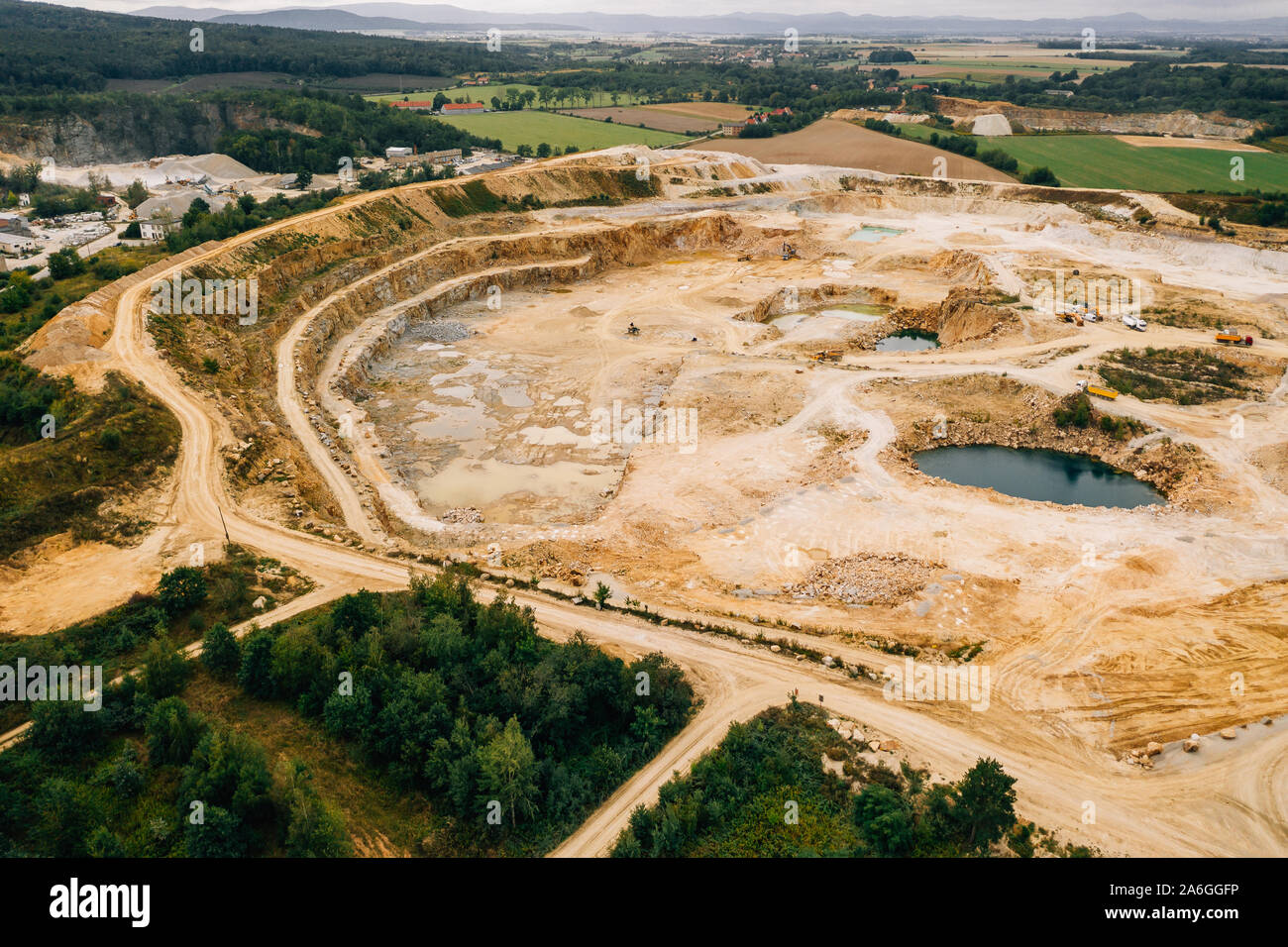 Aerial drone photography of a mining site Stock Photo - Alamy