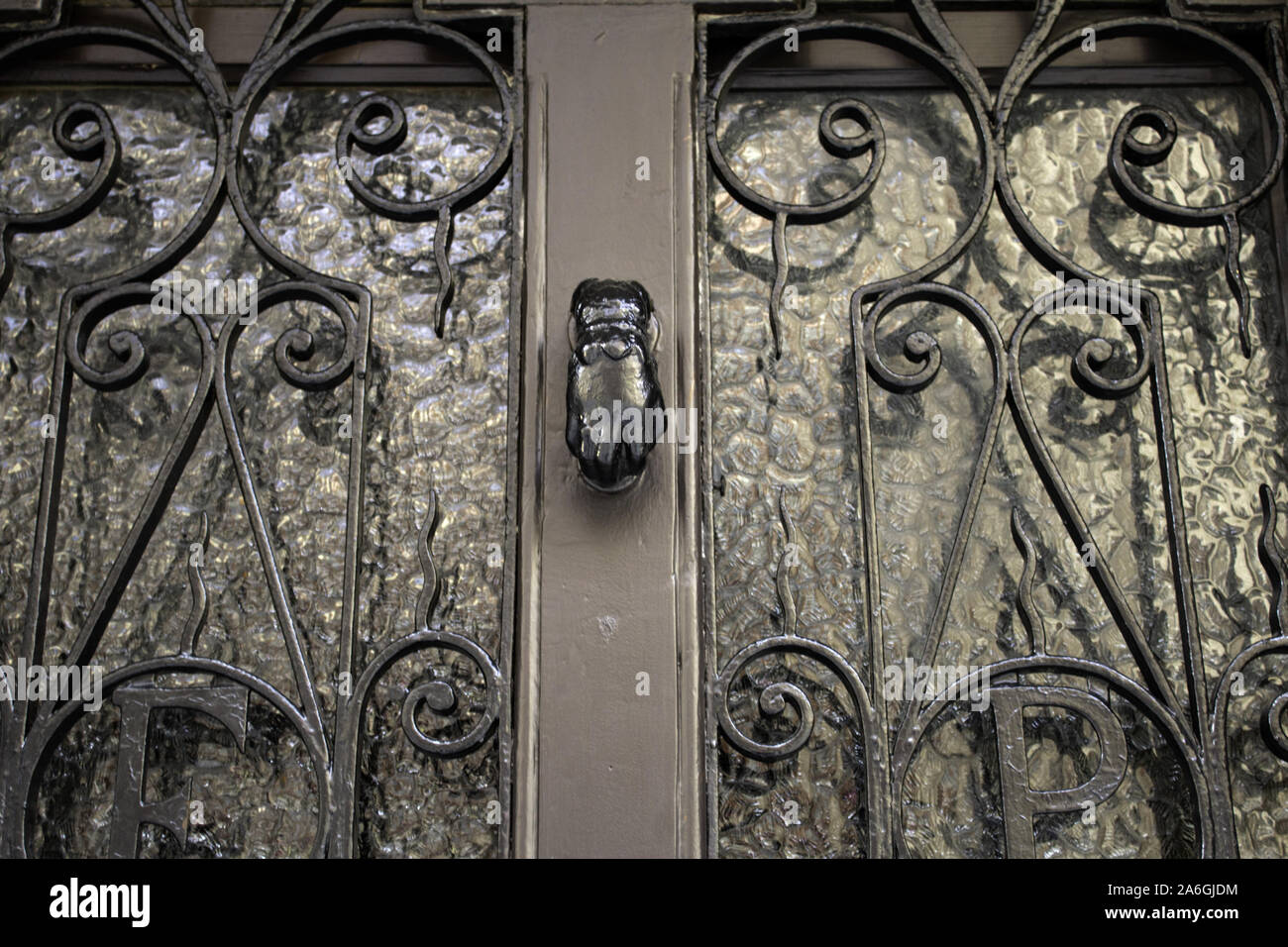 Antique metal door knocker, construction and architecture Stock Photo ...