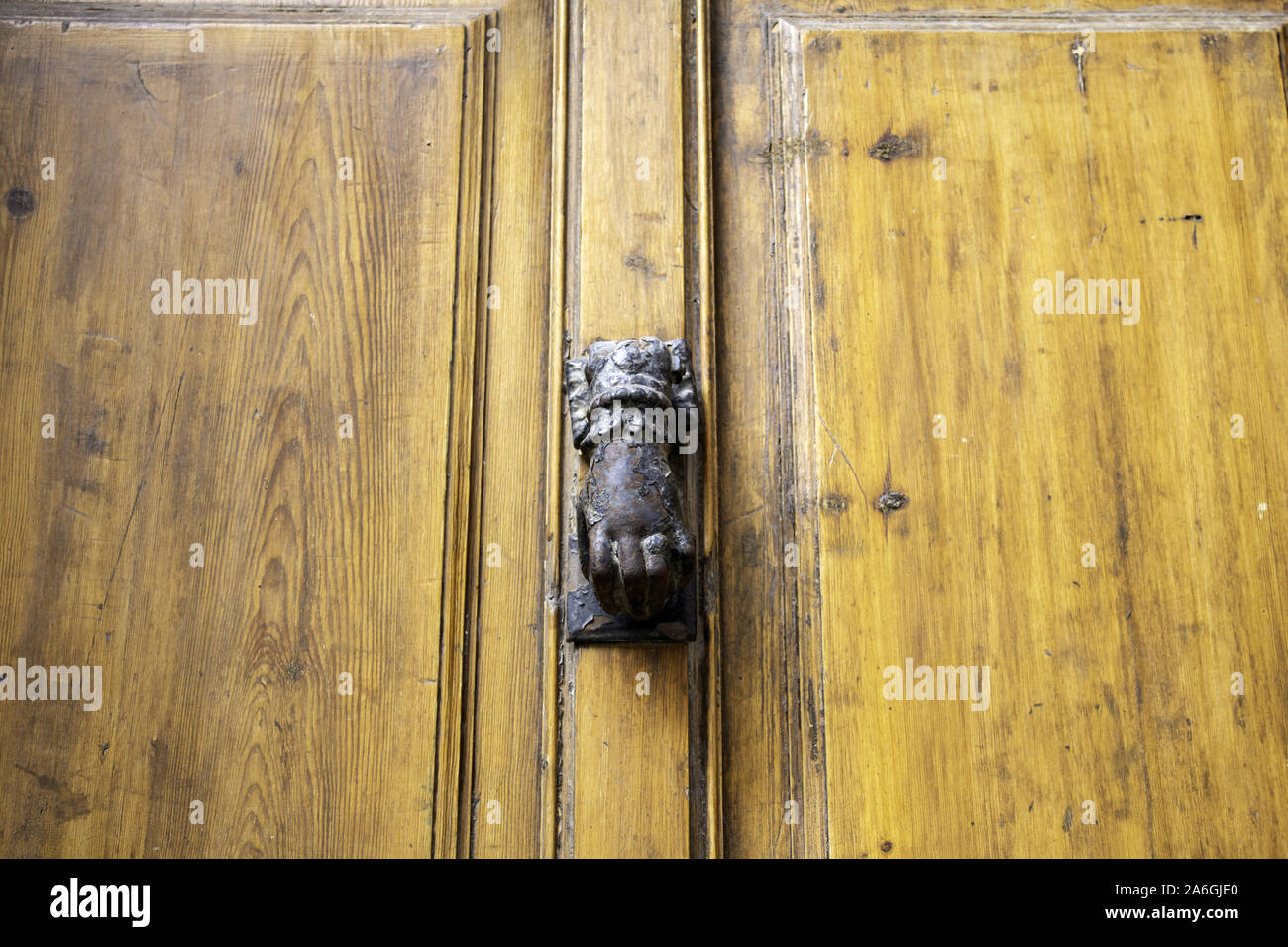 Antique metal door knocker, construction and architecture Stock Photo ...
