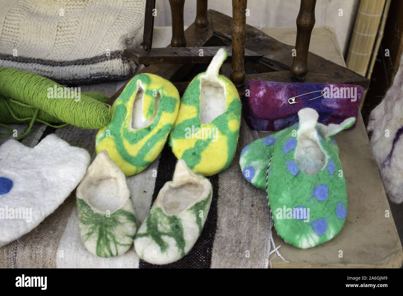 Ball of wool weaving instruments, handicrafts and industry, sewing ...