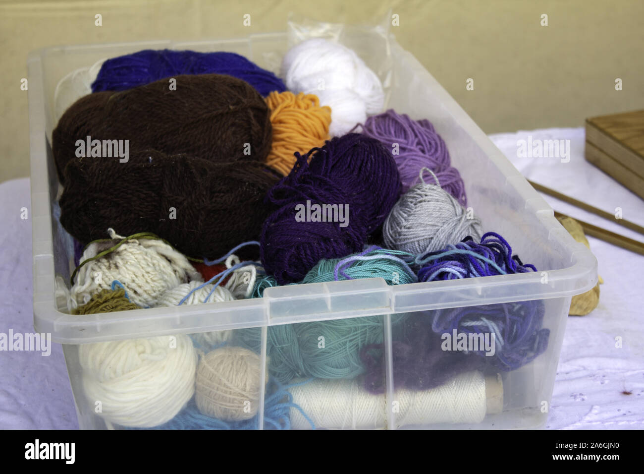 Ball of wool weaving instruments, handicrafts and industry, sewing ...