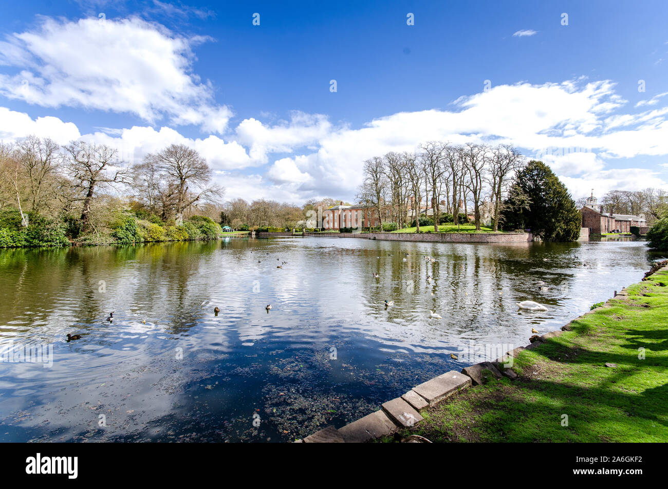 Stunning landscape of Dunham Massey, old historical stately home near ...