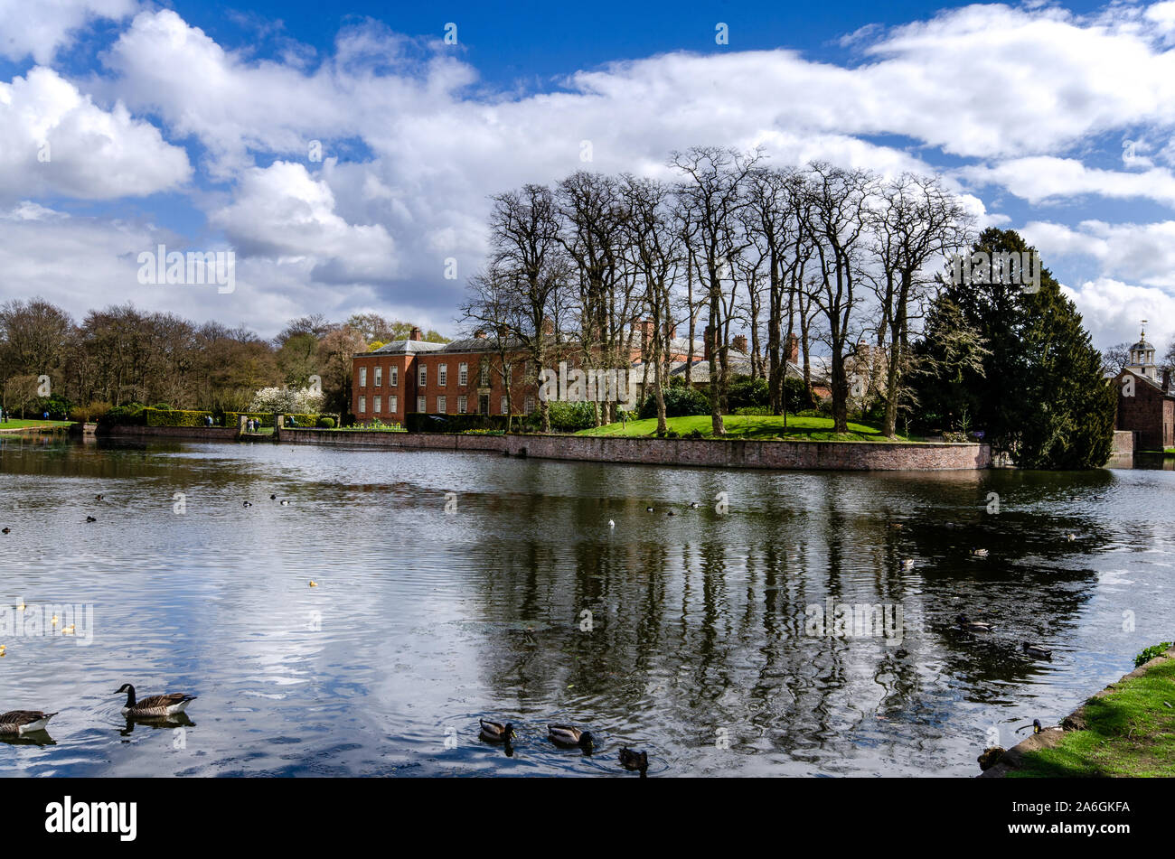 Stunning landscape of Dunham Massey, old historical stately home near ...