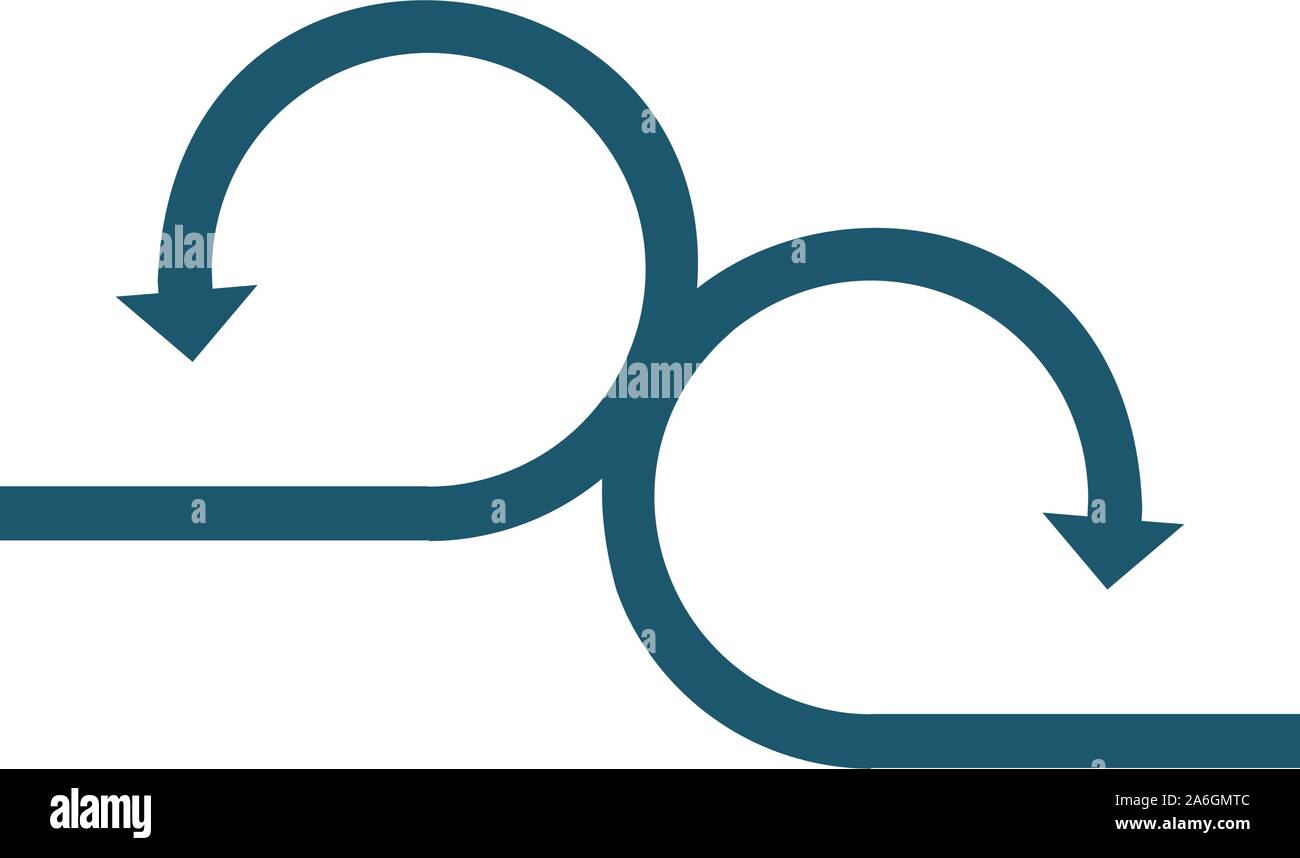 Two connected circle opposite arrows. Stock Vector illustration ...