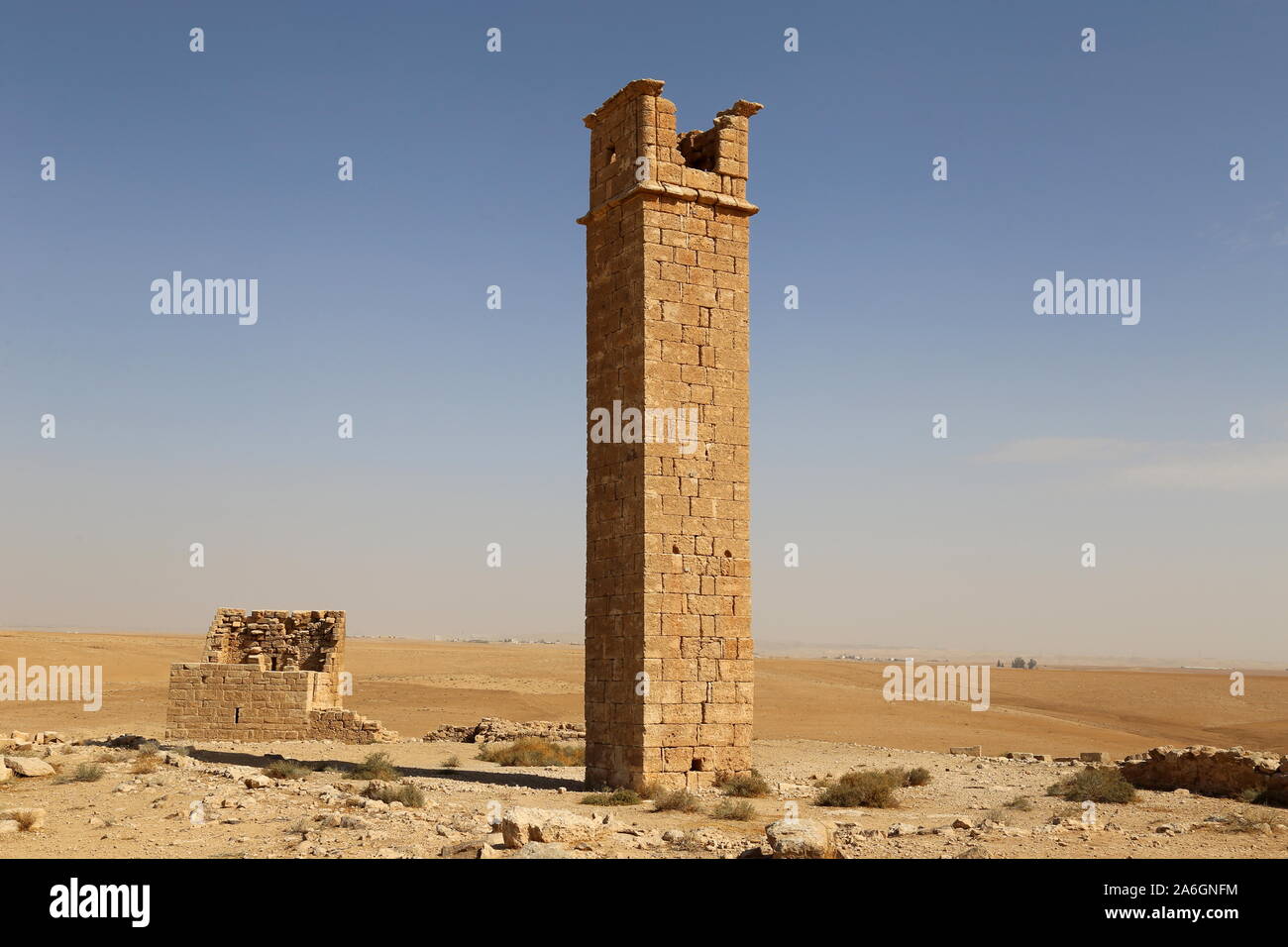 Square Building and Stylite Tower, Umm Ar Rasas, Roman period UNESCO ...