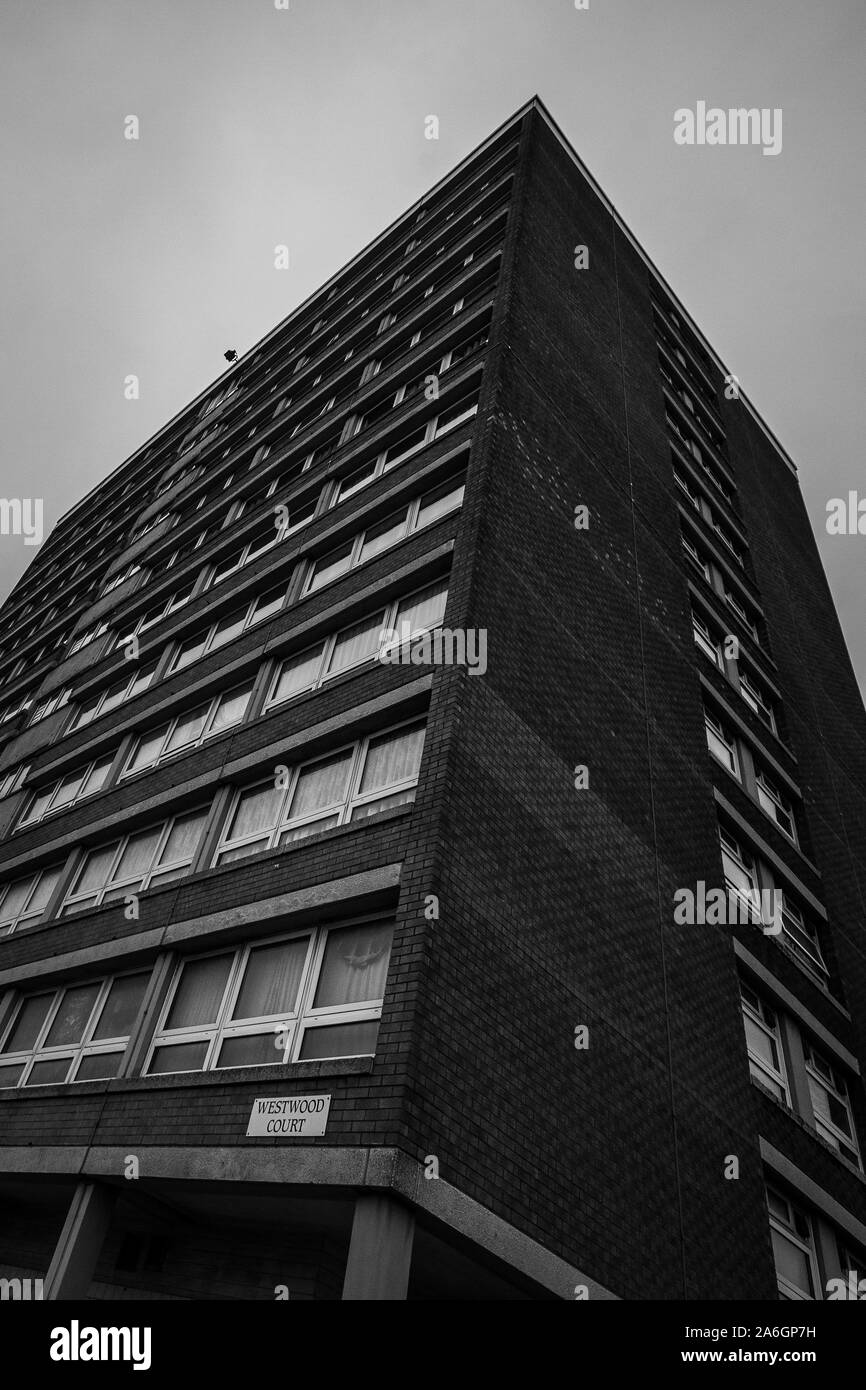 High rise tower blocks, flats built in the city of Stoke on Trent to ...