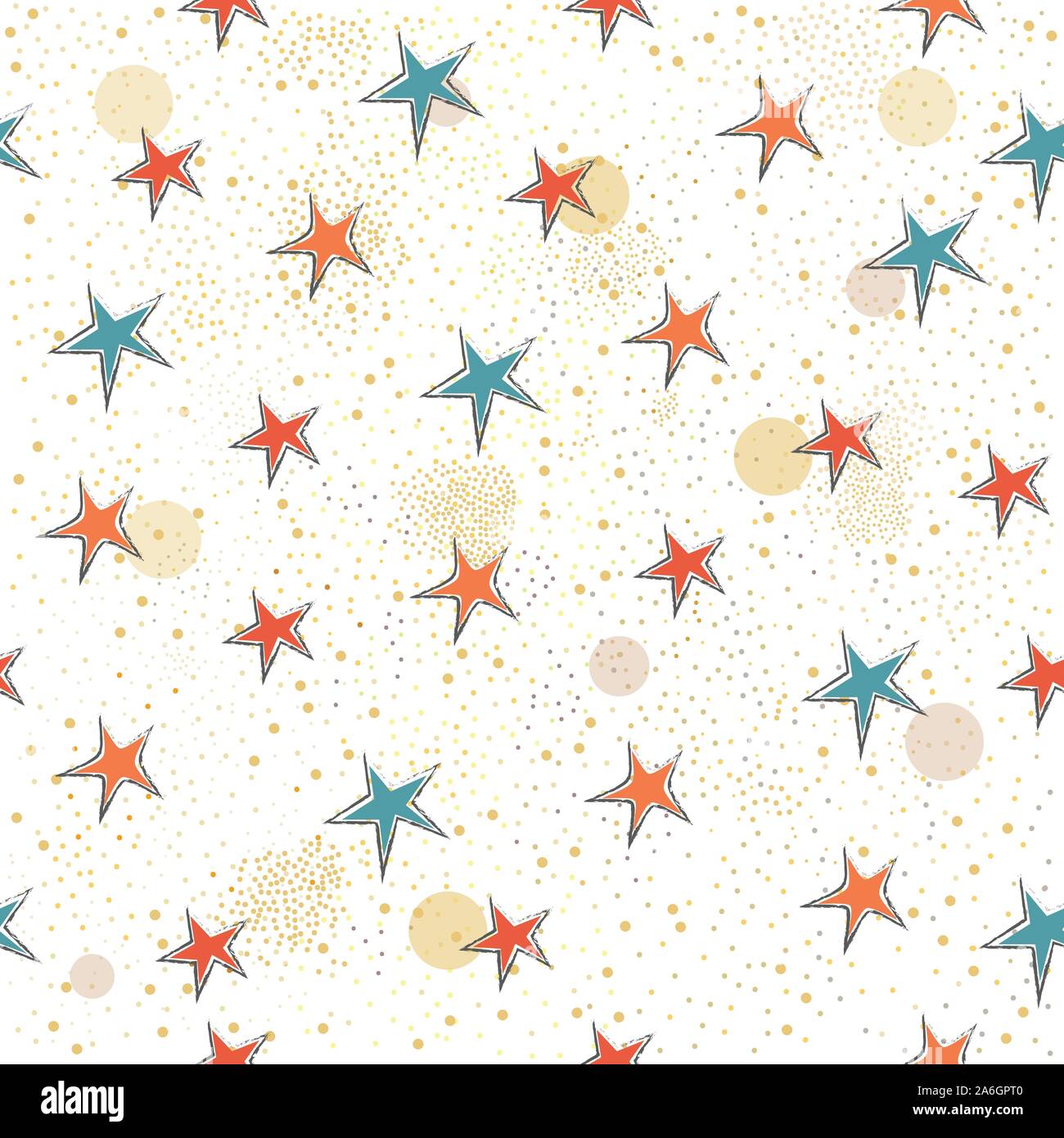 Seamless Pattern With Stars. Scandinavian Style Stock Vector Image ...