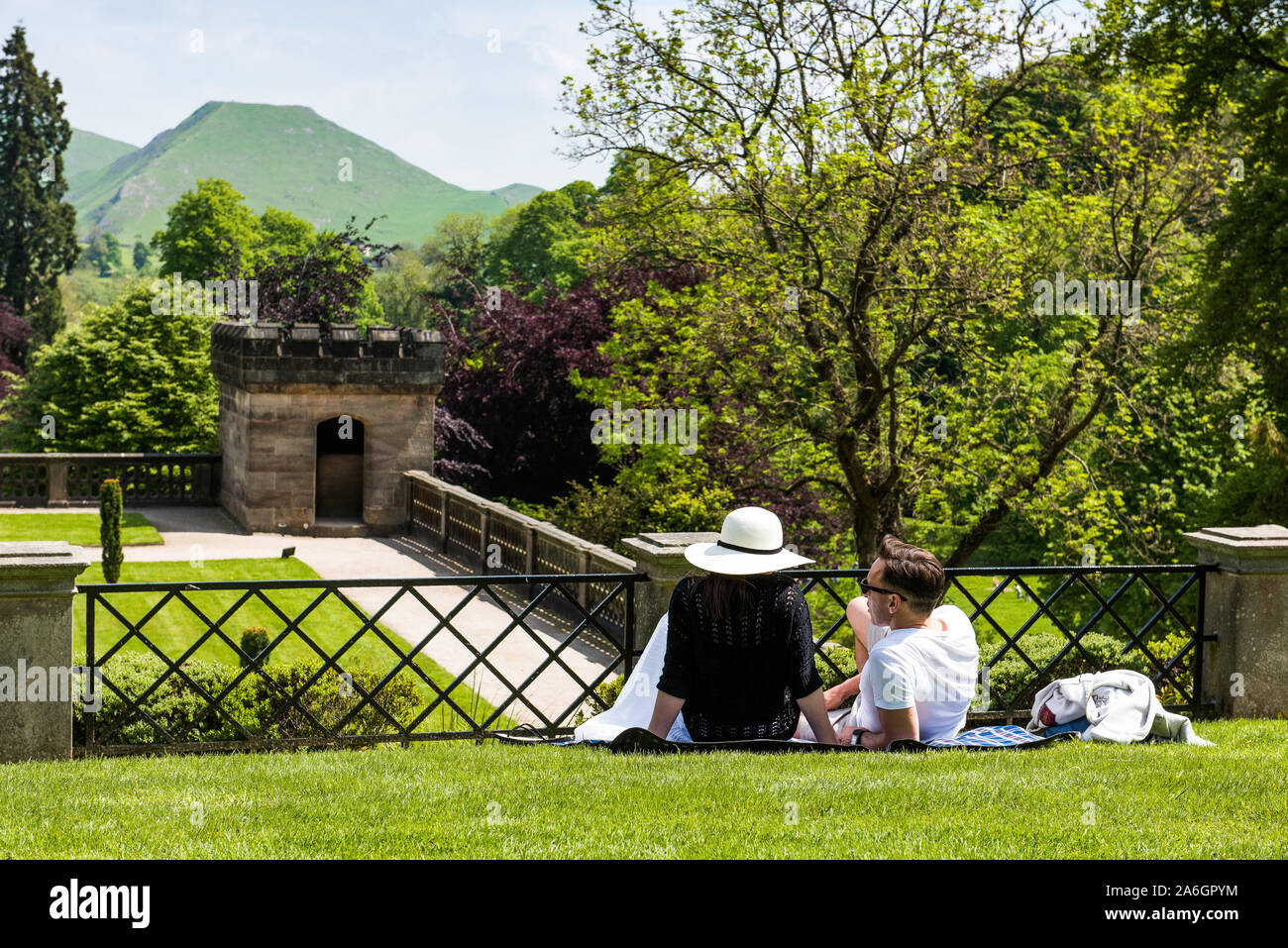 Children and families enjoy a day out at Ilam hall, by the Dovedale ...