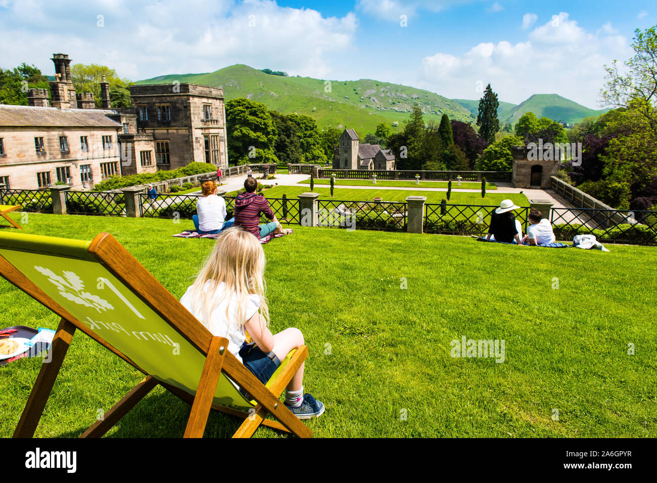 Children and families enjoy a day out at Ilam hall, by the Dovedale ...