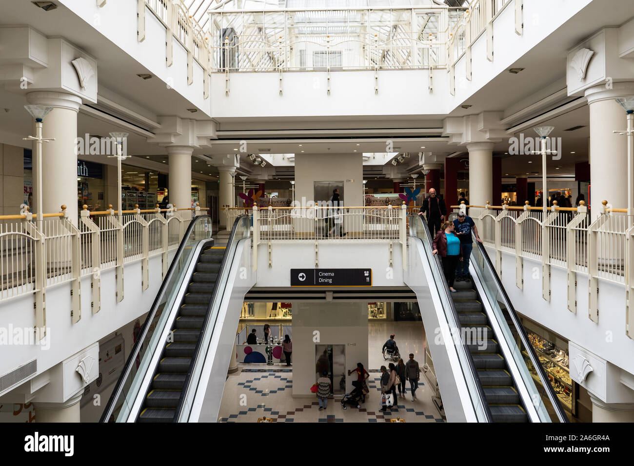 Customers, people shopping in the Intu Potteries Shopping Centre in ...