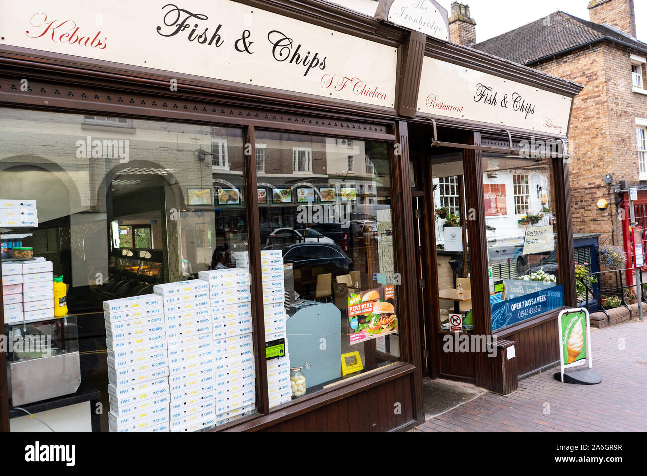 A tasty traditional fish and chip shop on the Ironbridge high street ...