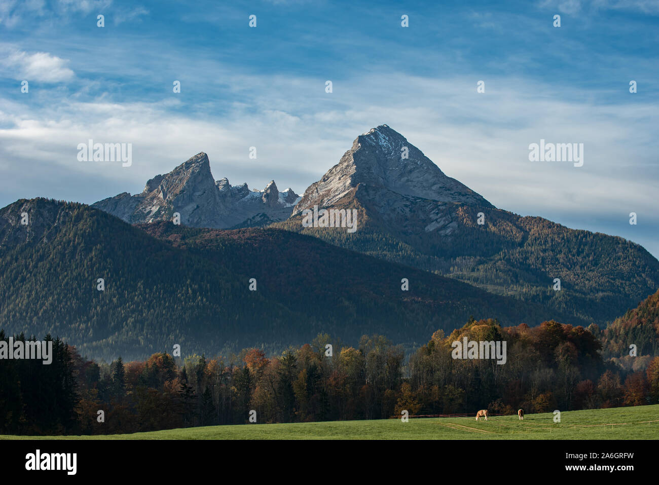 Peak of famous mountain "Watzmann" in Bayern - Germany Stock Photo - Alamy