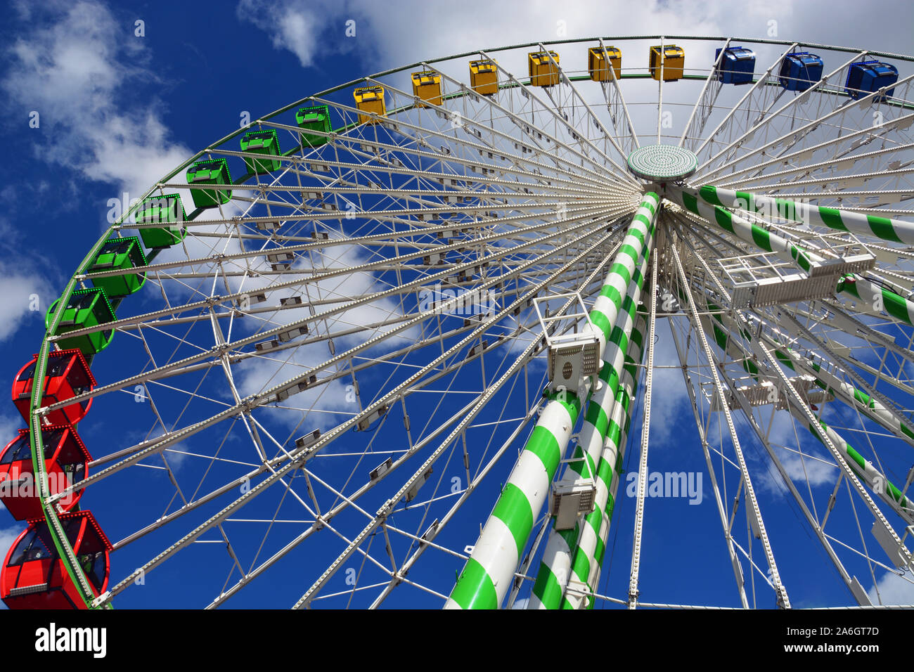 Looking up at the large Ferris wheel, Skygazer, towering over the North ...