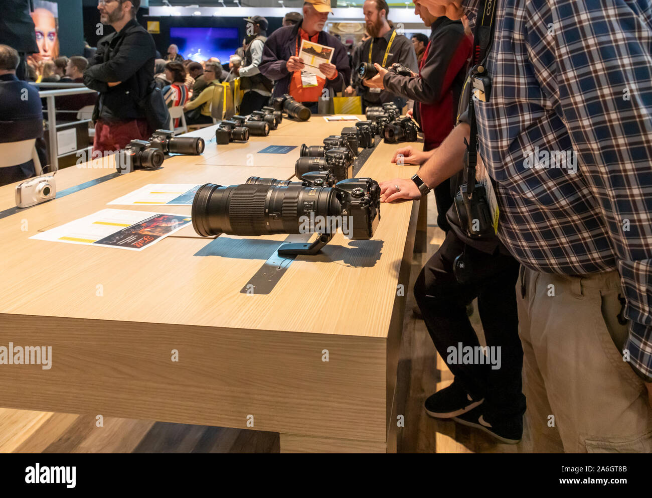 New York, NY, USA - October 25th, 2019: Nikon cameras on display at PDN ...