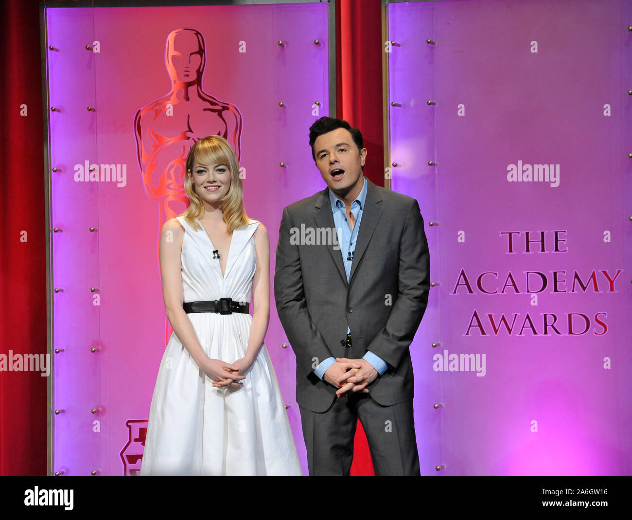 LOS ANGELES, CA. January 10, 2013: Emma Stone & Seth MacFarlane ...
