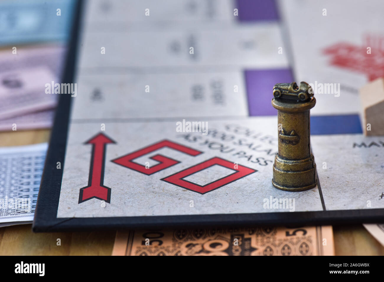 A player lands on the go square while playing a game of Monopoly on the ...