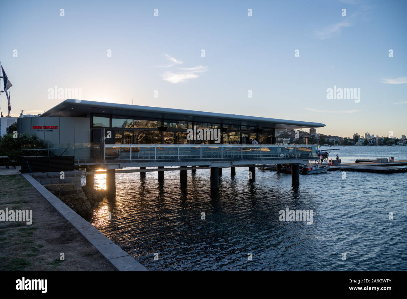 Sunset over seaplane terminal hi-res stock photography and images - Alamy