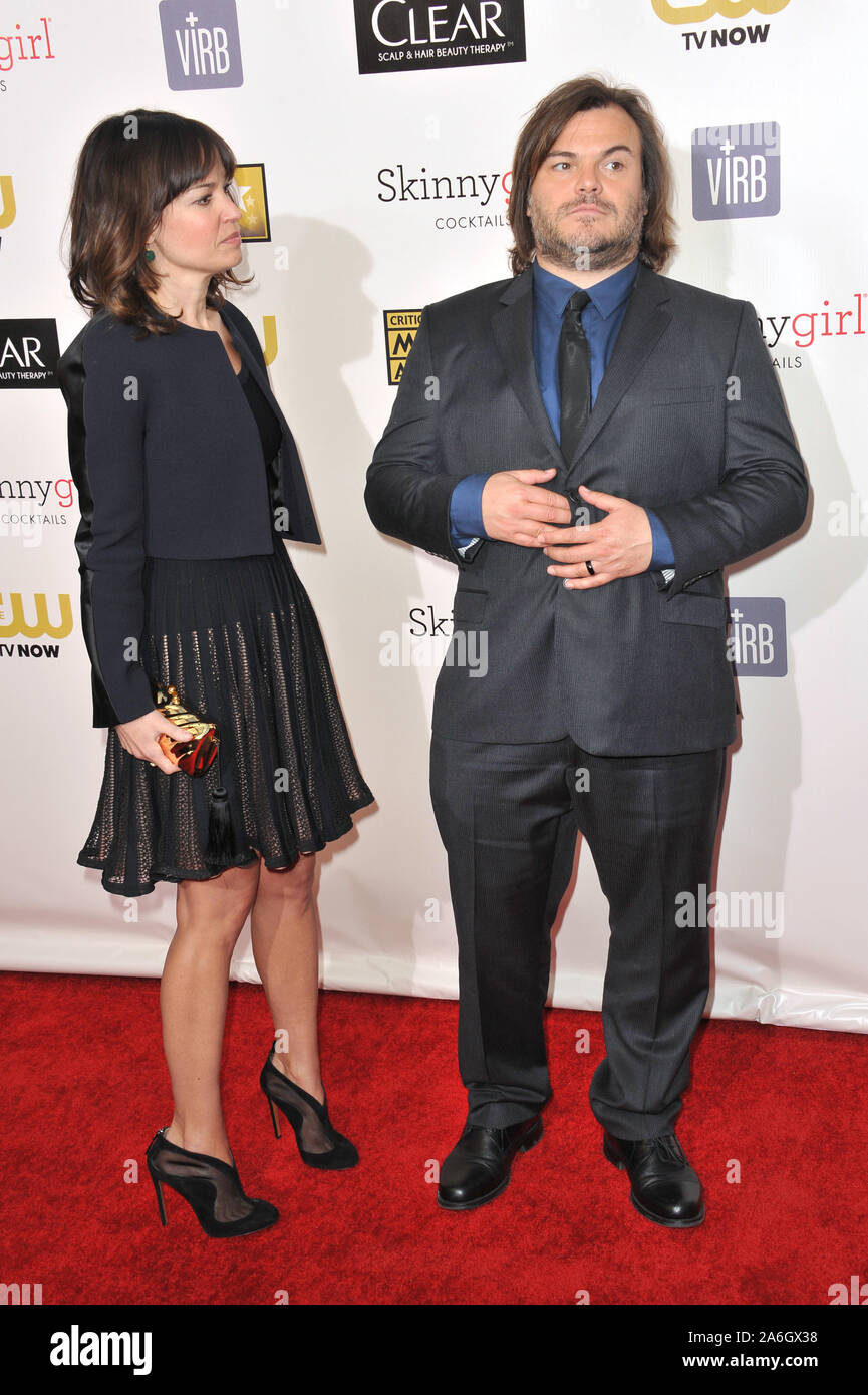 LOS ANGELES, CA. January 10, 2013: Jack Black & wife Tanya Haden at the ...