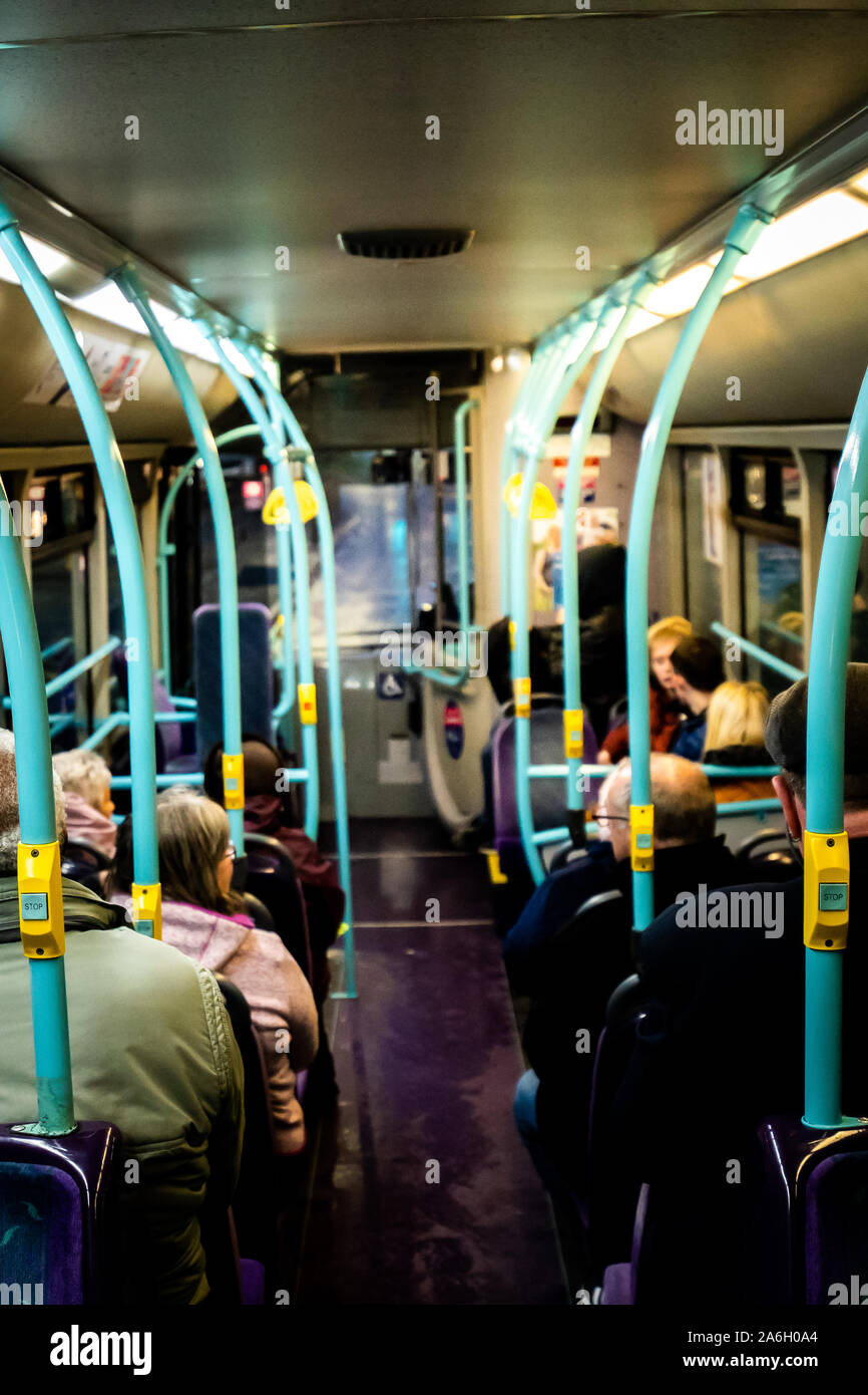 Taking the bus at night as a woman hi-res stock photography and images ...