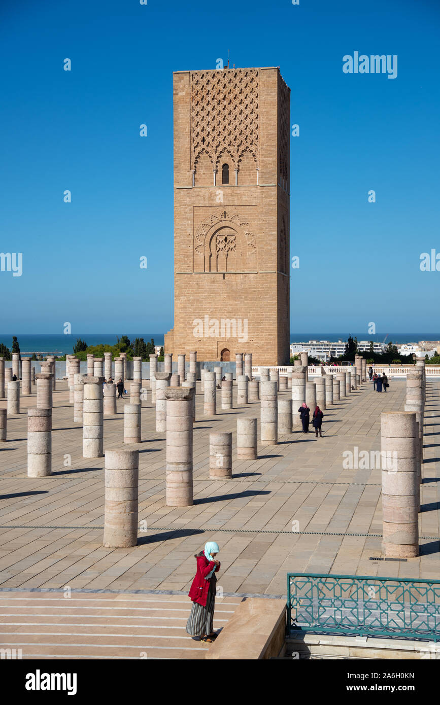 old Hassan tower in Rabat, Morocco Stock Photo - Alamy