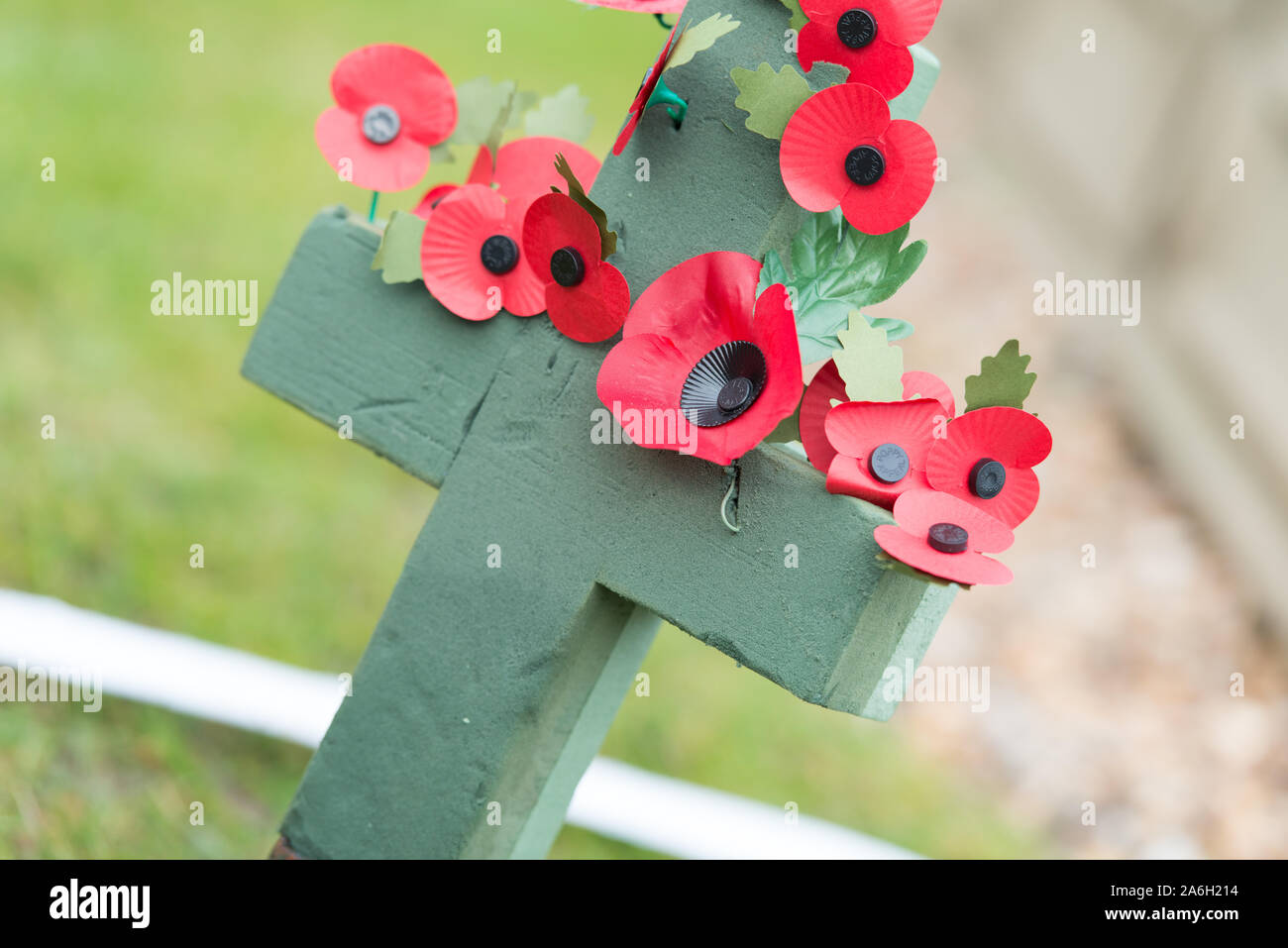 Poppies on Crosses for the Royal British Legion Poppy Appeal are ...