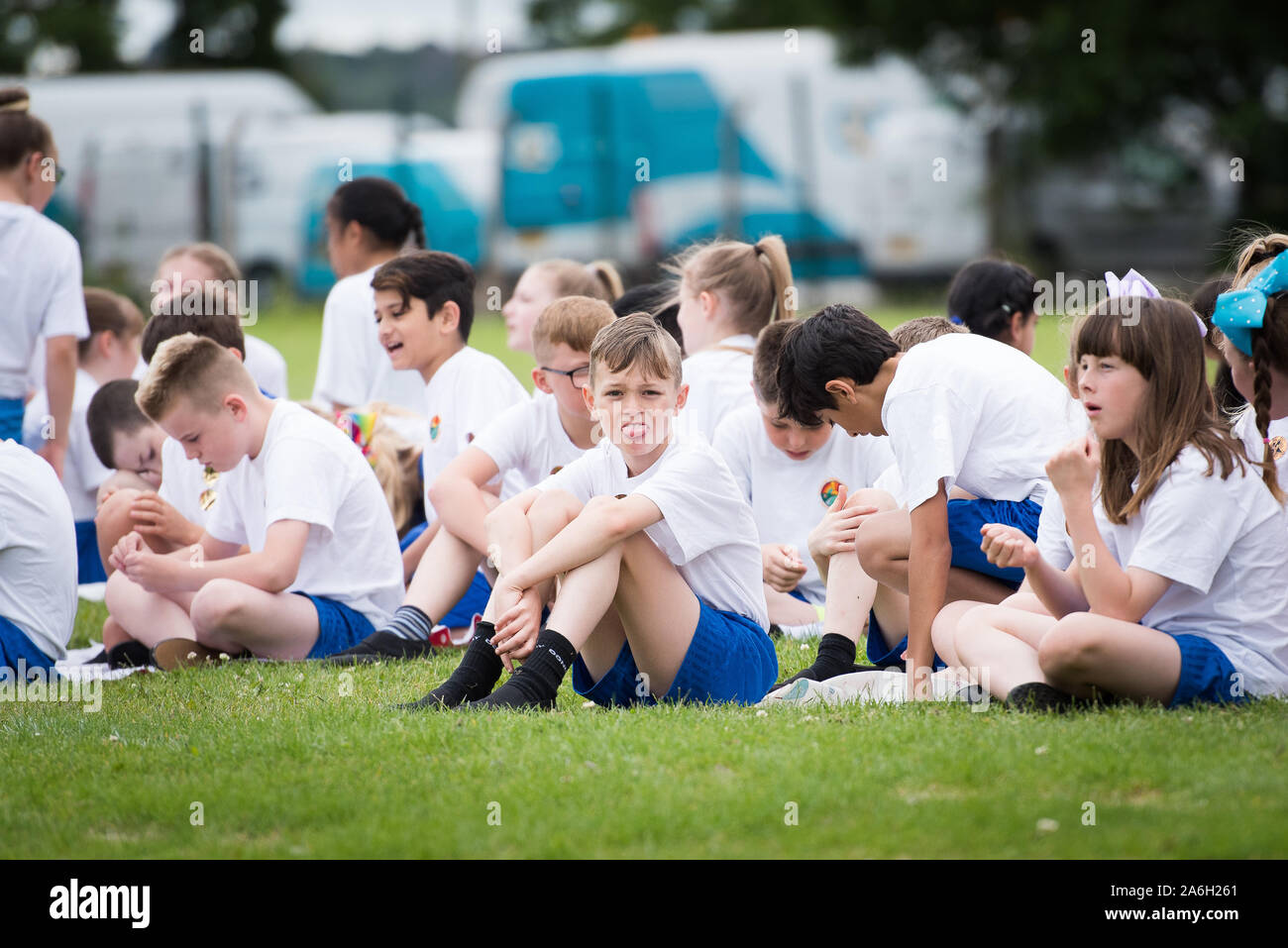 A young boy with ADHD, Autism, Asperger Syndrome takes part in a School ...