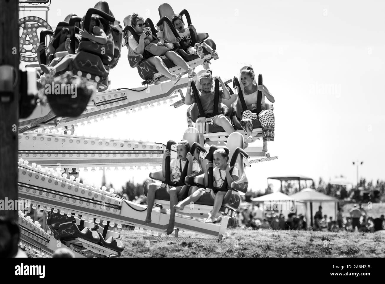 Structure of a roller coaster Black and White Stock Photos & Images - Alamy