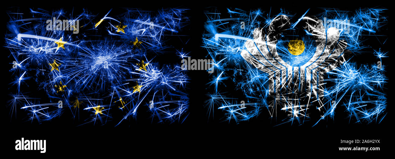 Eu, European union vs Commonwealth new year celebration sparkling ...
