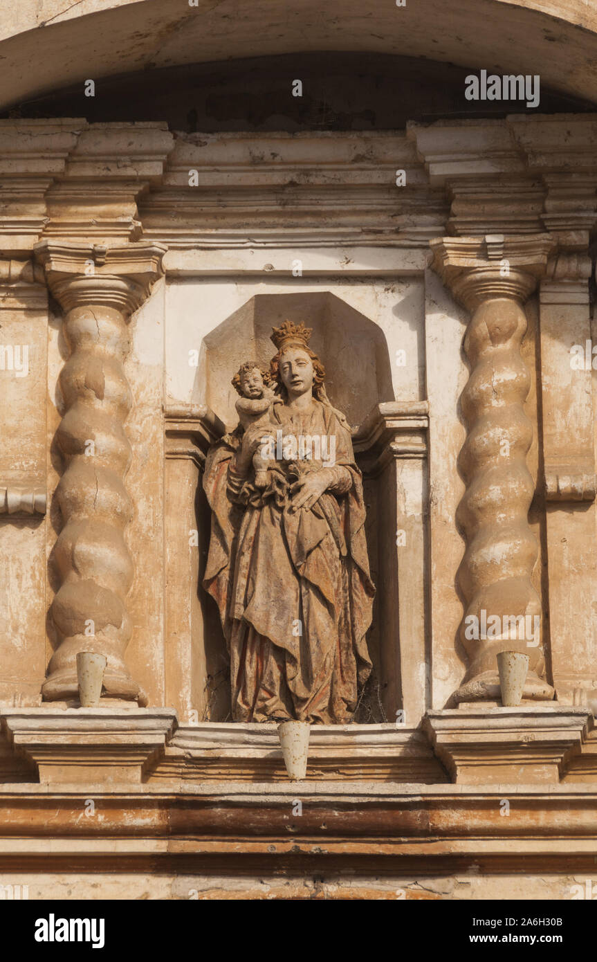 Guatemala, Antigua, San Francisco church, 1702, facade detail with ...