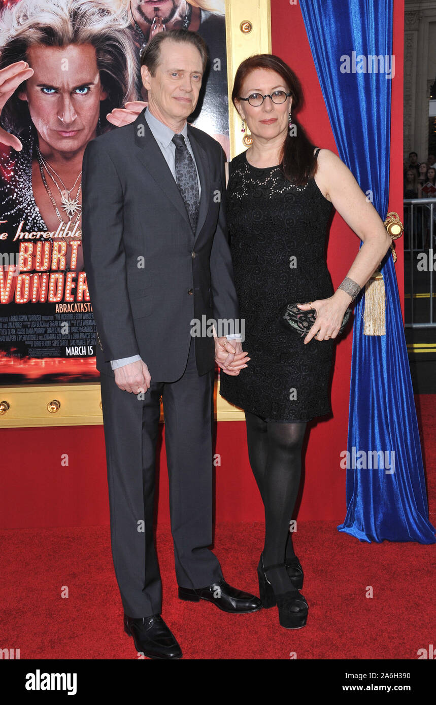 LOS ANGELES, CA. March 11, 2013: Steve Buscemi & wife at the world ...