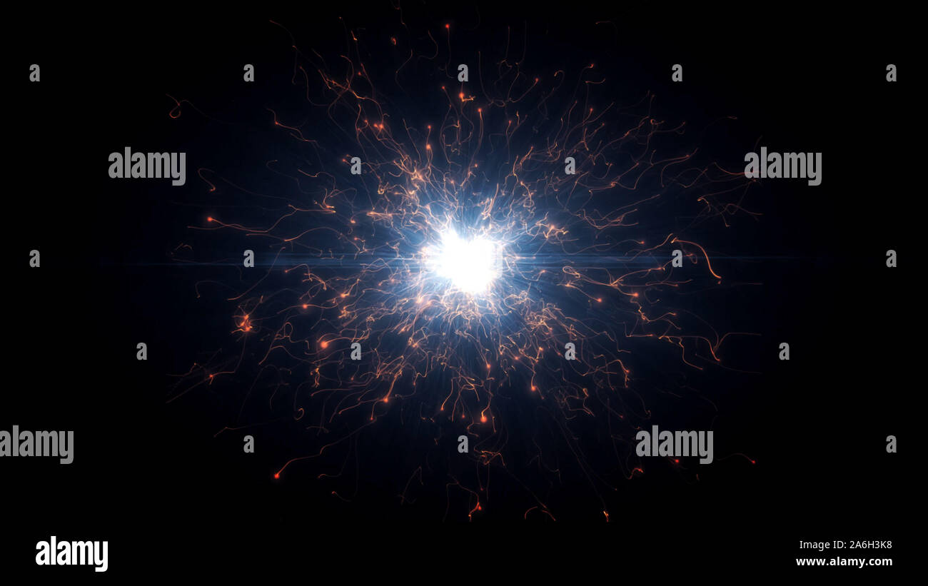 Red futuristic space particles in bright round energy structure. space ...