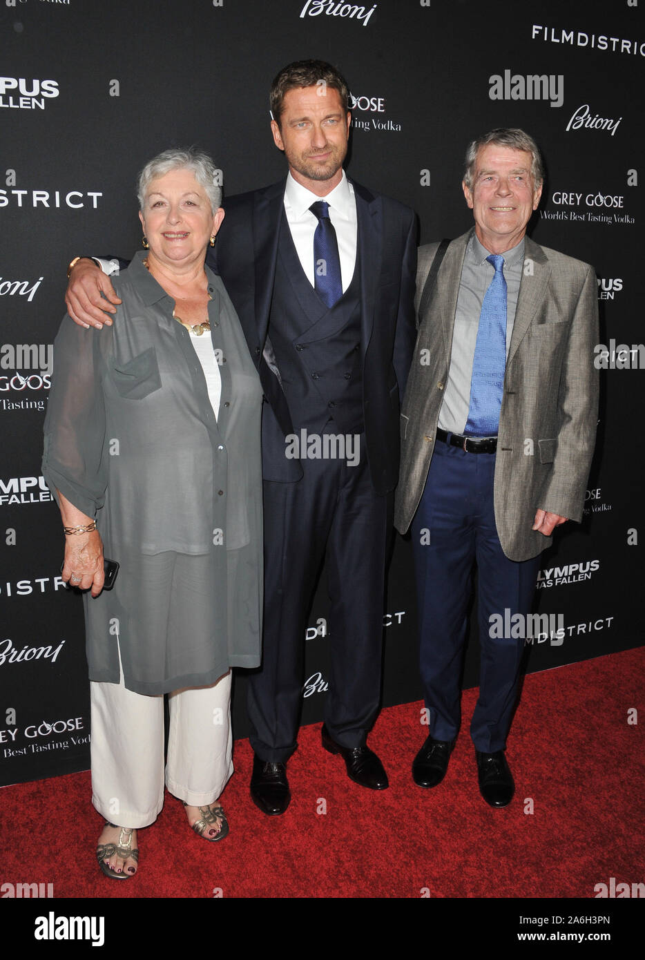LOS ANGELES, CA. March 18, 2013: Gerard Butler & parents at the Los ...