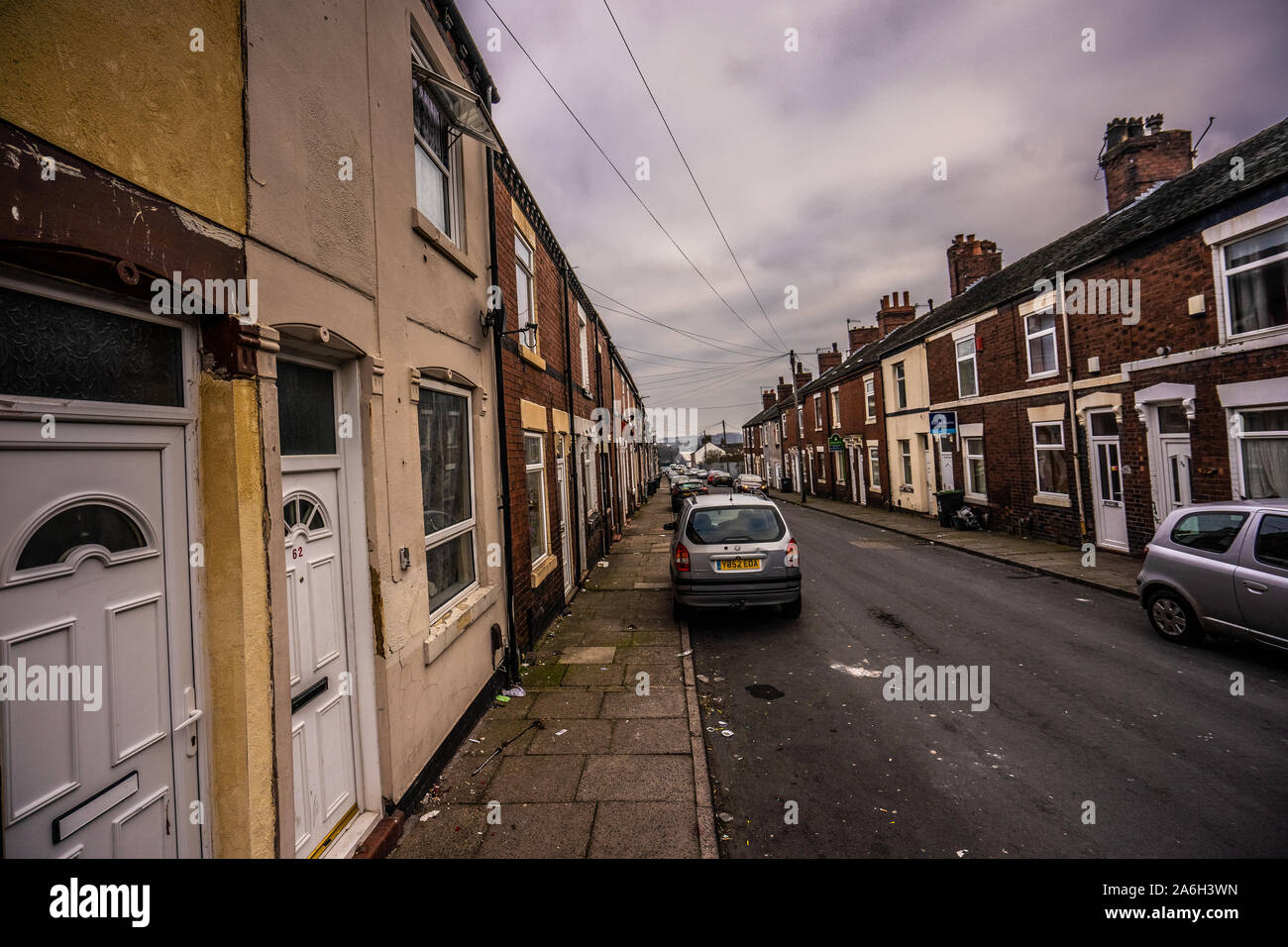 Boarded up terrace housing in Tunstall, fly tipping and rubbish thrown ...