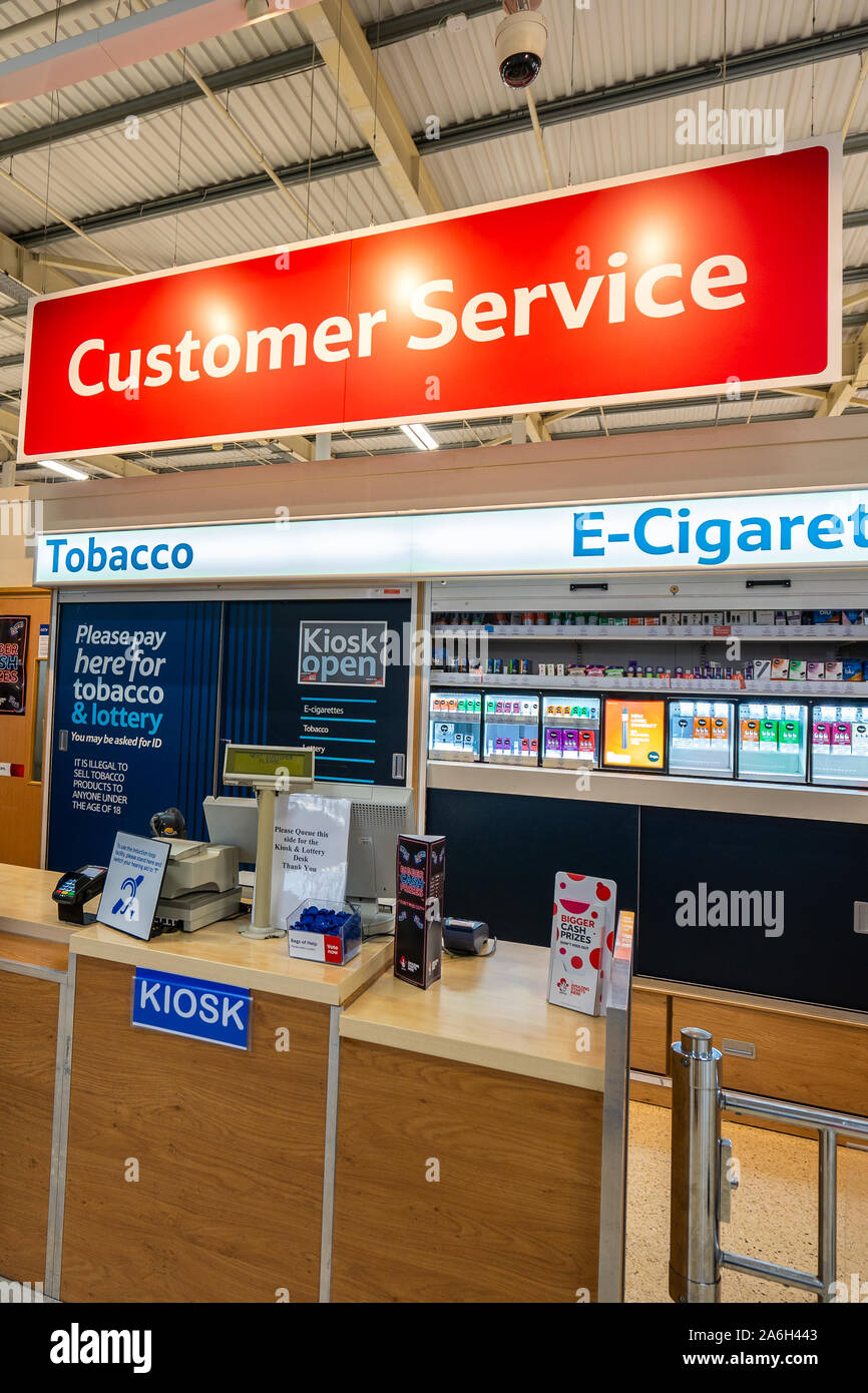 The customer service desk at Tesco Express in Longton, serving ...