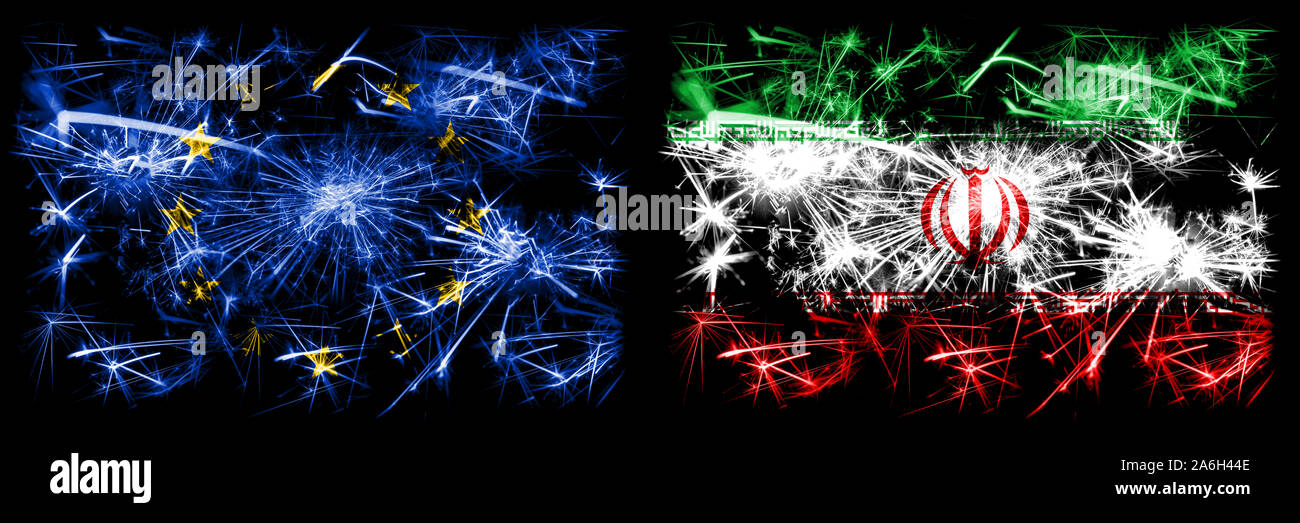 Eu, European union vs Iran, Iranian new year celebration sparkling ...