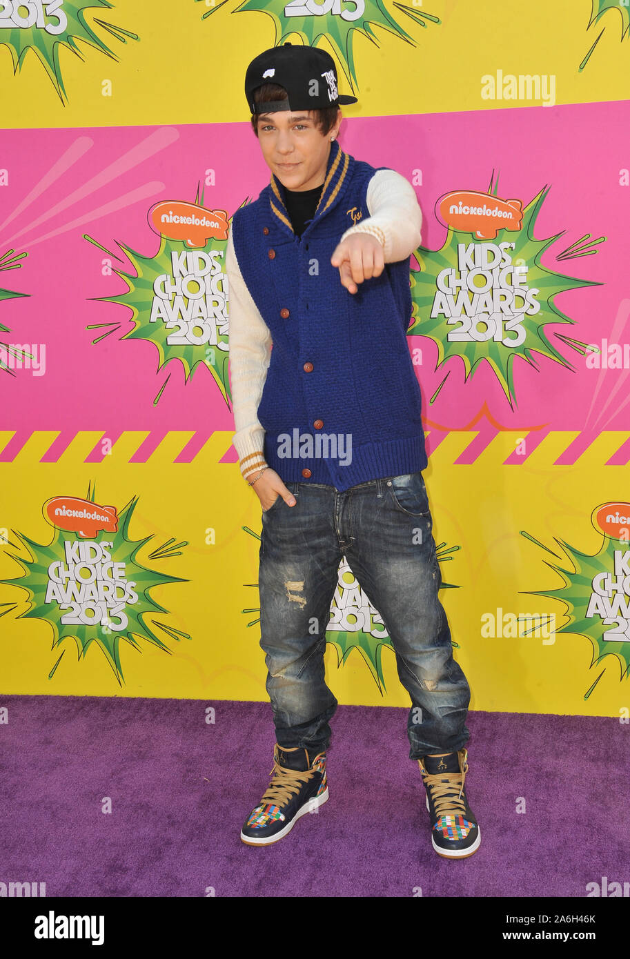 LOS ANGELES, CA. March 23, 2013: Austin Mahone at Nickelodeon's 26th ...