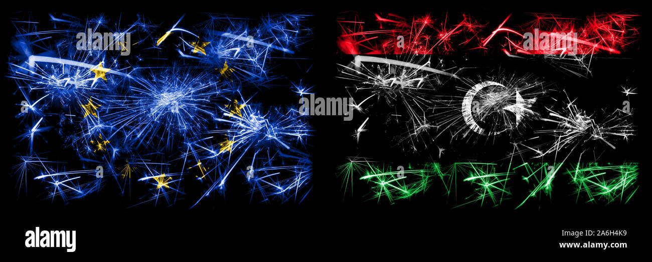 Eu, European union vs Libya, Libyan new year celebration sparkling ...