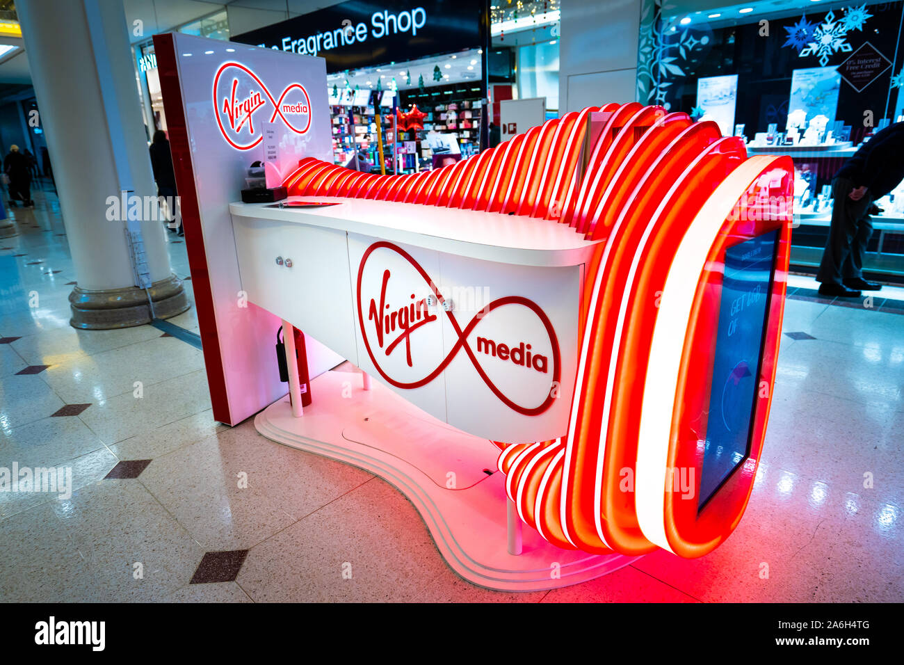 The Virgin Media Stall in the Intu Potteries Shopping centre, precinct ...