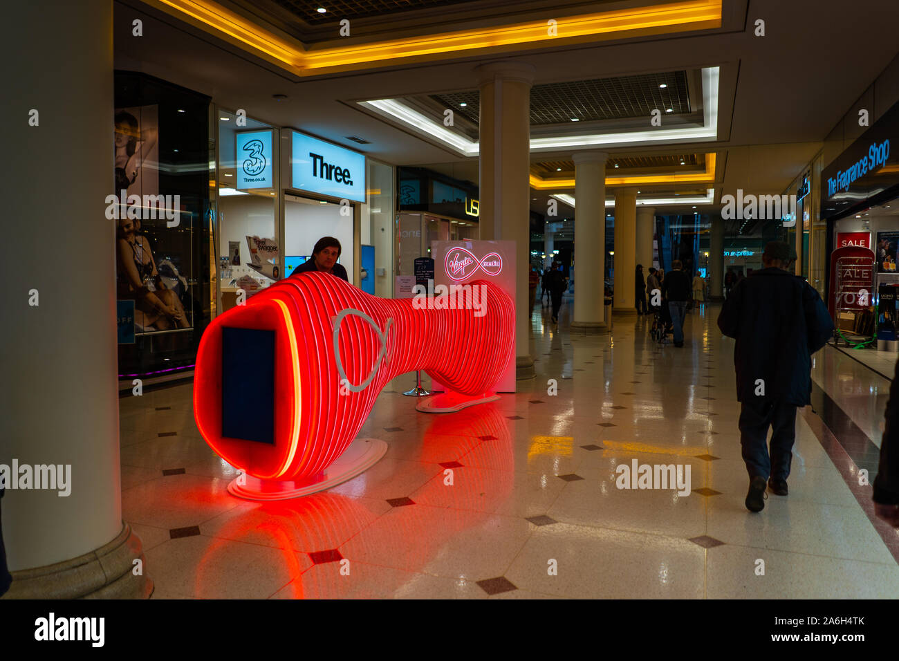 The Virgin Media Stall in the Intu Potteries Shopping centre, precinct ...