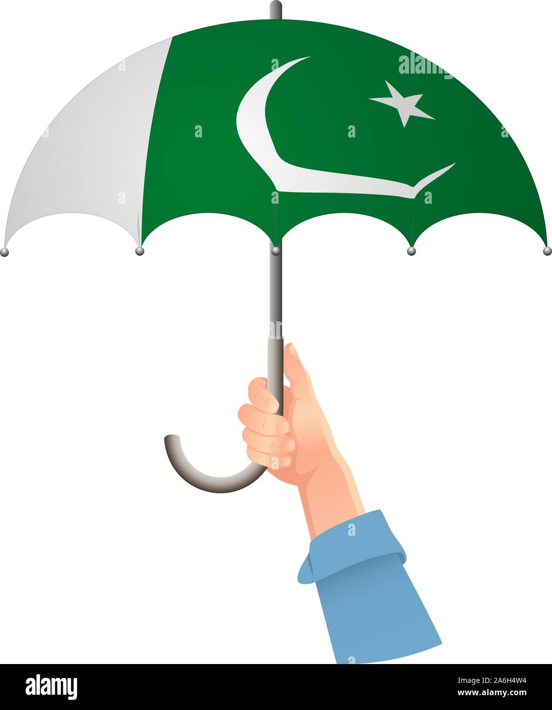 Pakistan flag. Hand holding umbrella. Social security concept. National ...