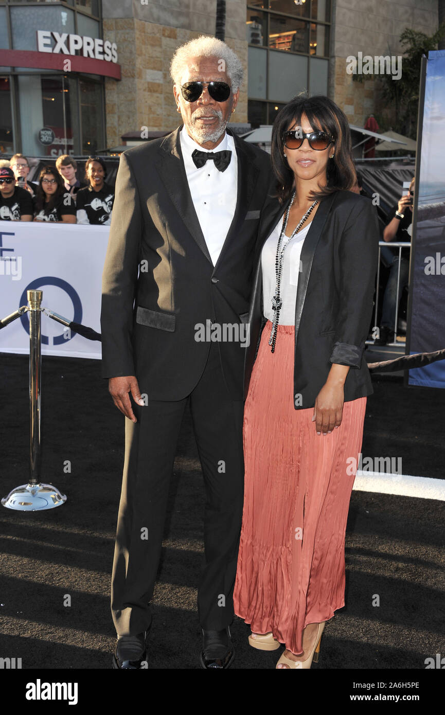 LOS ANGELES, CA. April 10, 2013: Morgan Freeman & daughter Morgana at ...