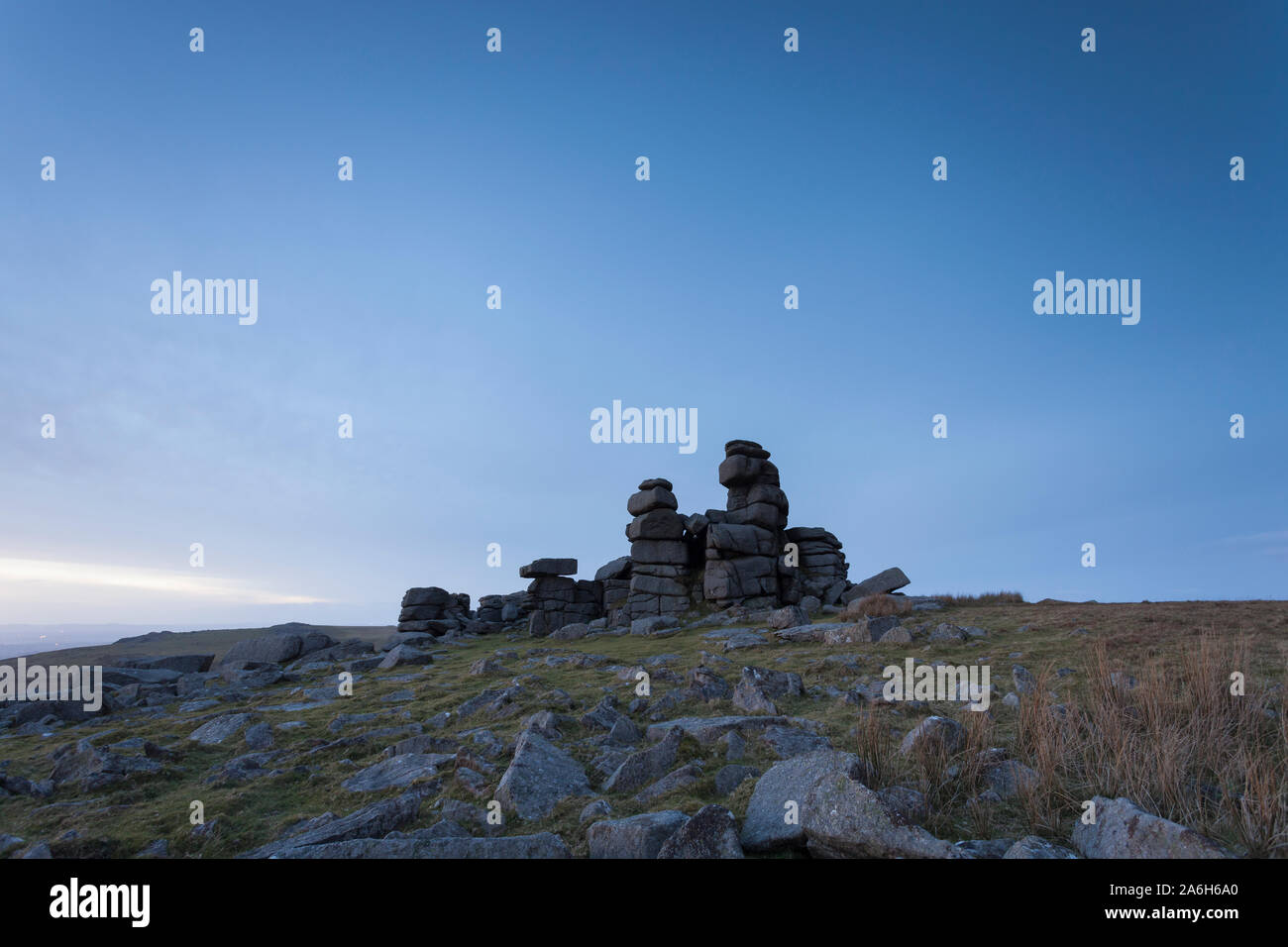 landscape photo of granite rocks at Great Staple Tor on Dartmoor ...