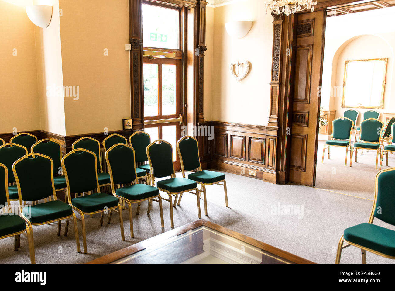 An empty wedding venue, read for the marital ceremony Stock Photo - Alamy