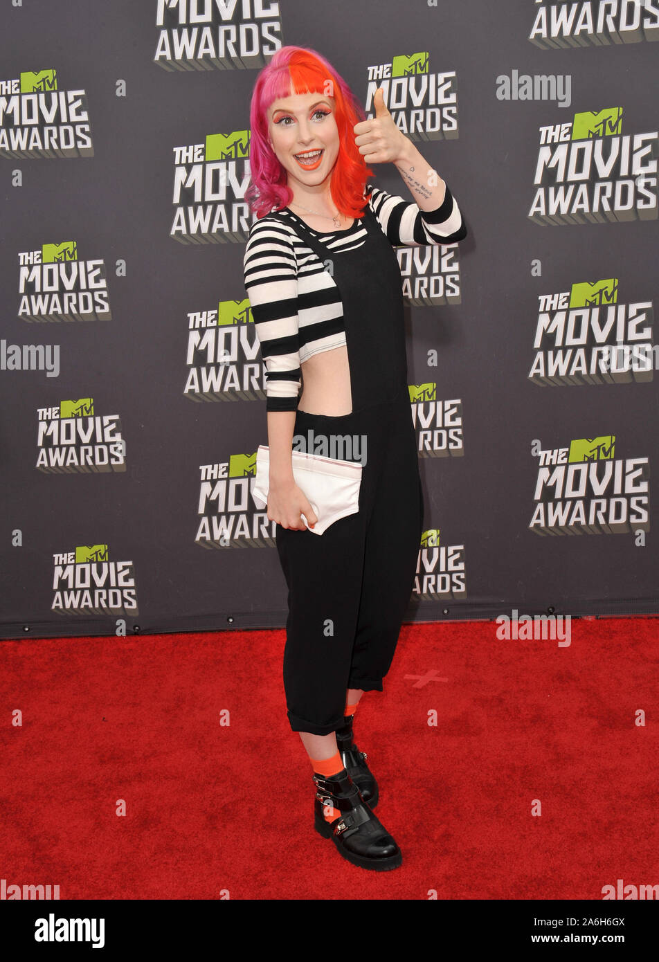 LOS ANGELES, CA. April 14, 2013: Singer Hayley Williams of Paramore at ...