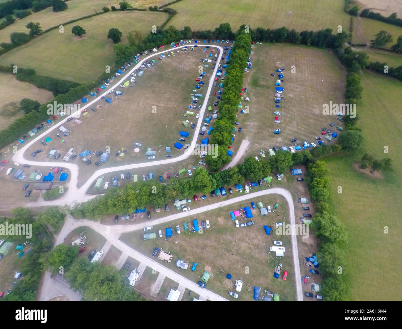An aerial views of Callow Top holiday park, campsite in Ashbourne, the ...