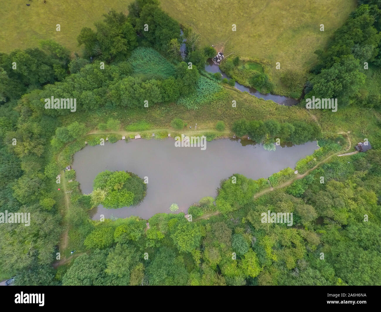 An aerial views of Callow Top holiday park, campsite in Ashbourne, the ...
